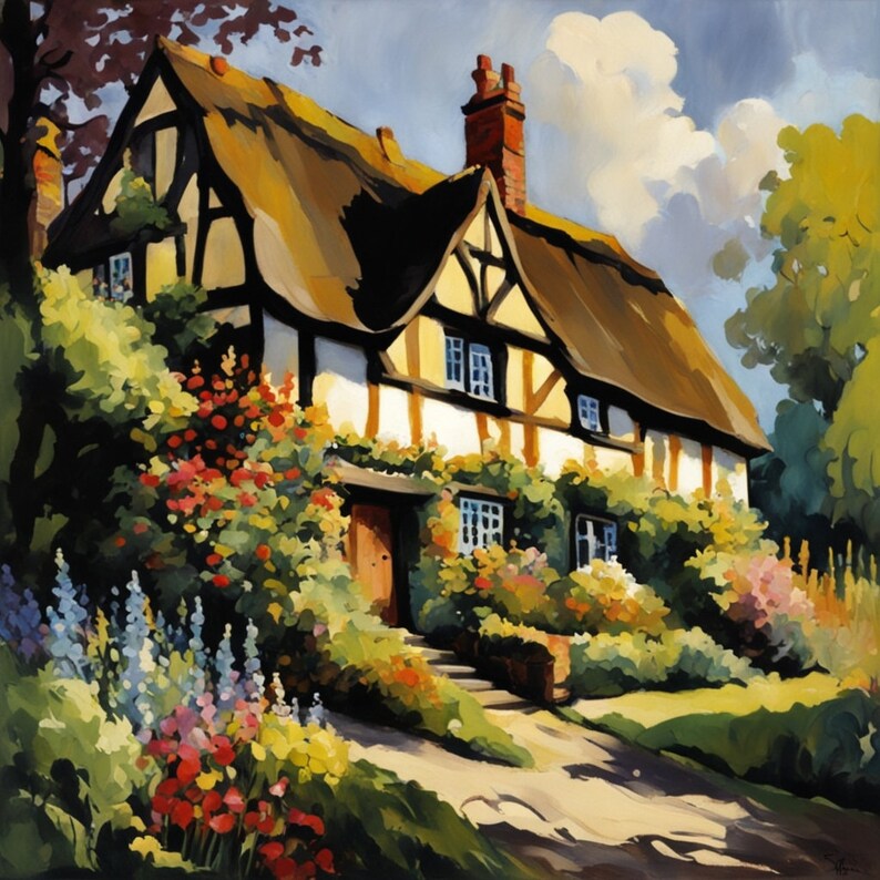 Thatched Tudor Cottage Cross Stitch Pattern - Etsy