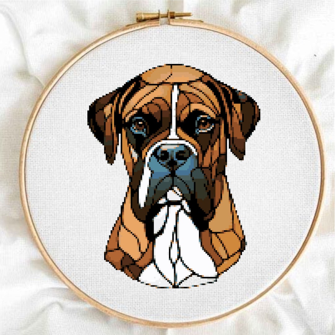 Boxer Dog Cross Stitch Pattern - Etsy