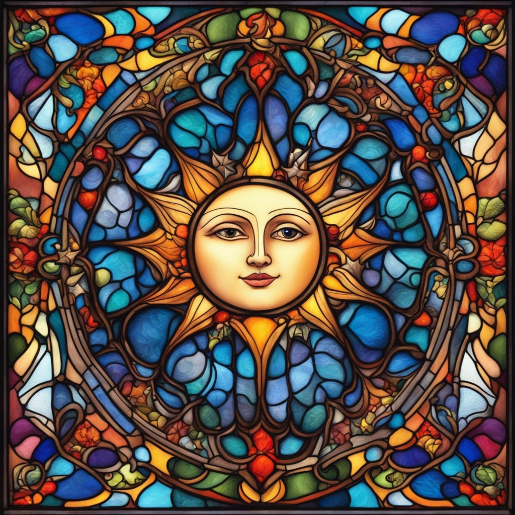 Sun Stained Glass Window Cross Stitch Pattern - Etsy