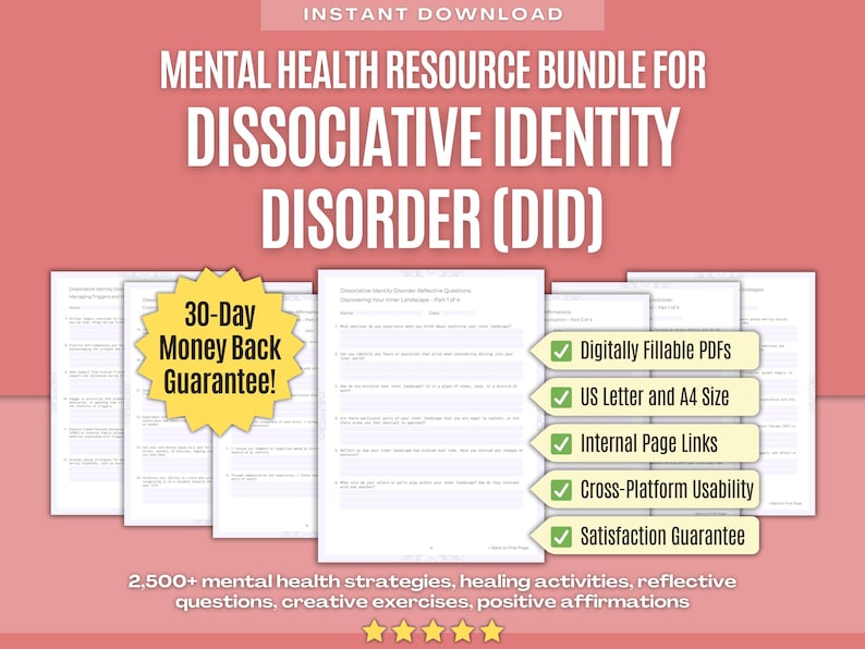 Dissociative Identity Disorder DID Mental Health Resource Bundle Mental ...