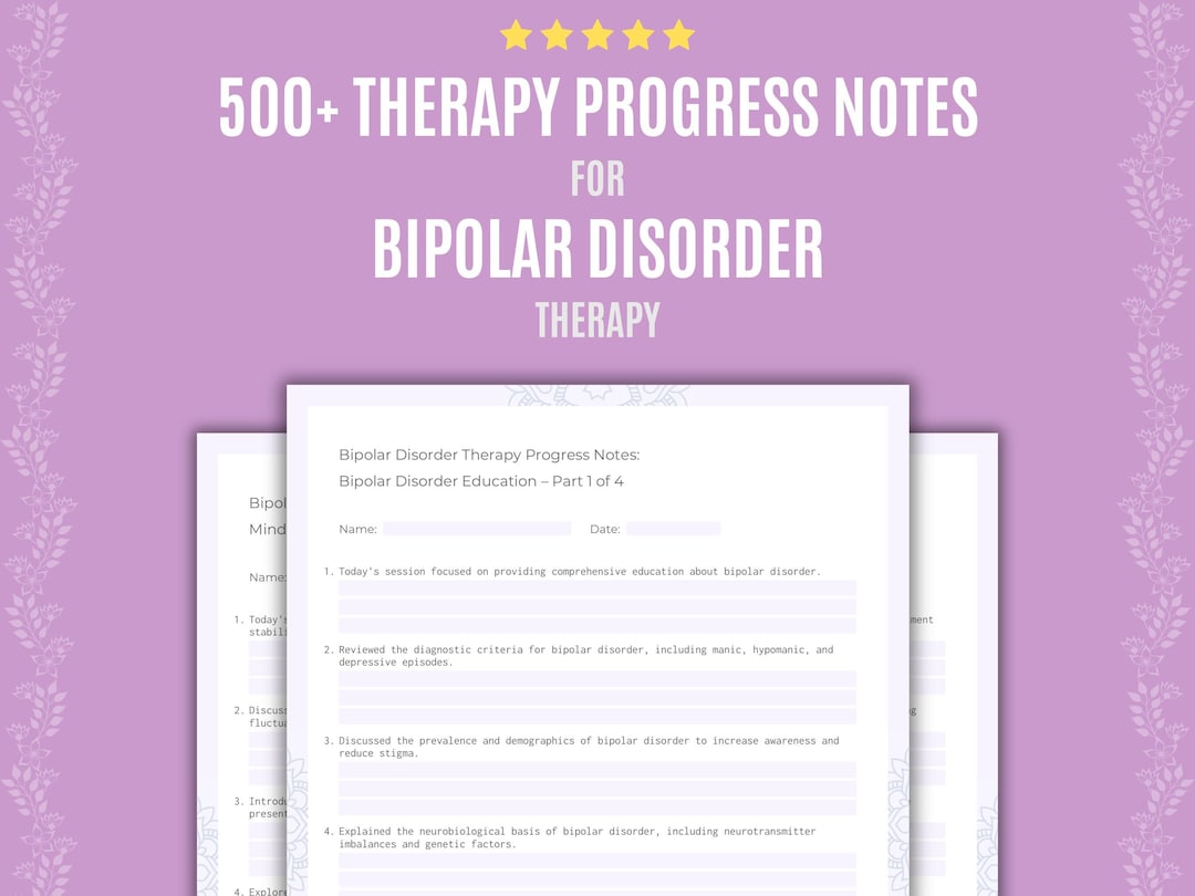 Bipolar Disorder Therapy Progress Notes Bipolar Disorder Therapy, Note ...