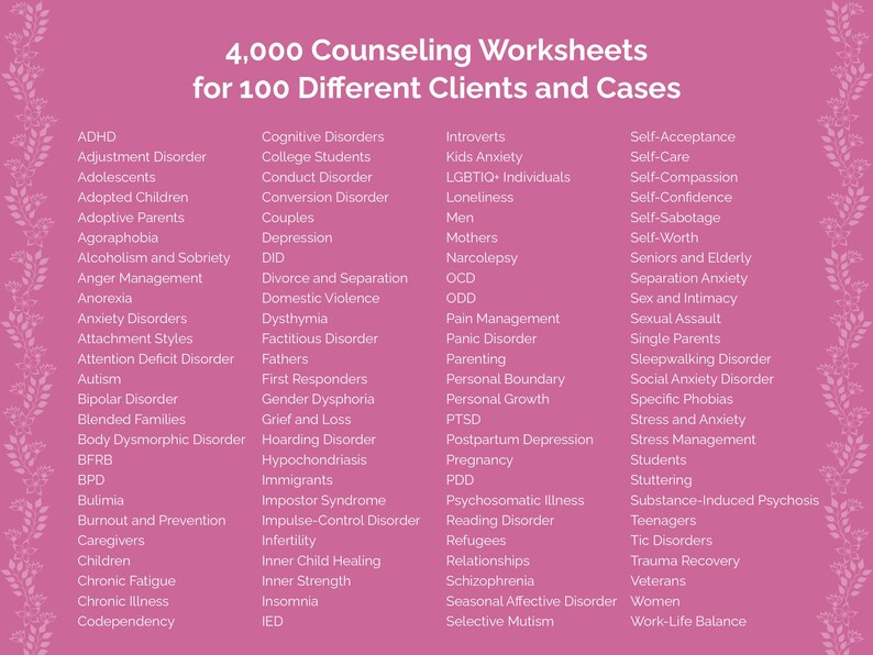 Counseling Worksheets MEGA BUNDLE 4,000 Pages, Journals, Workbooks ...