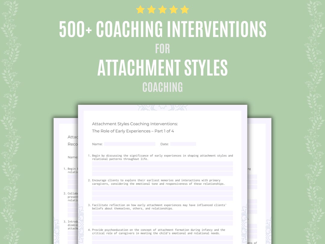 Attachment Styles Coaching Interventions Attachment Styles Coaching ...