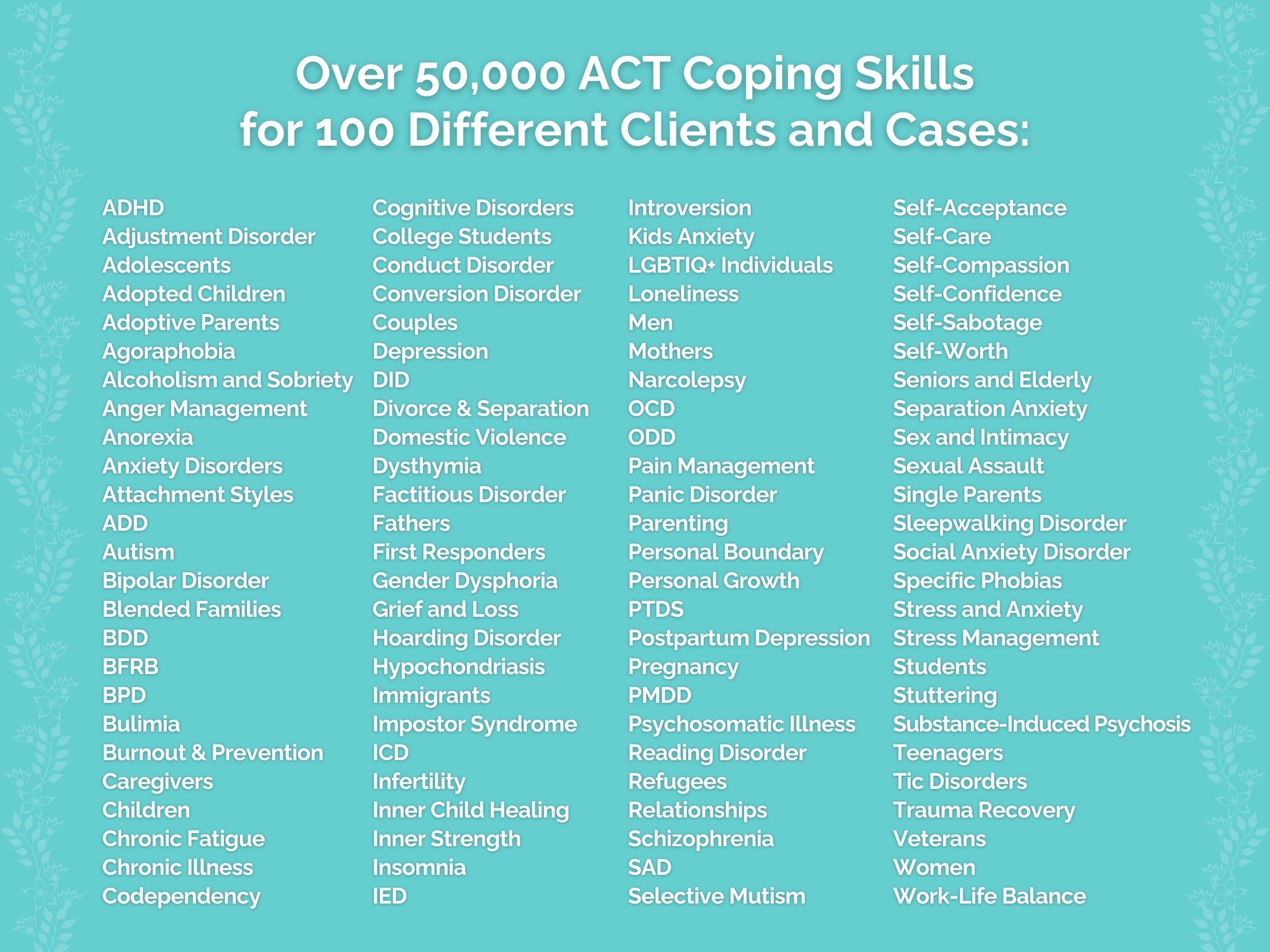 Acceptance and Commitment Therapy ACT Coping Skills Mega Bundle ACT ...