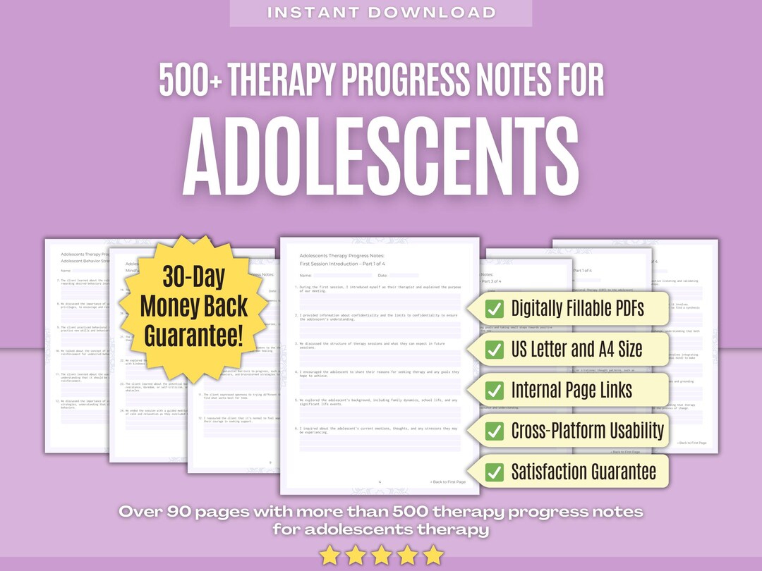 Adolescents Therapy Progress Notes | Therapy, Note, Therapist ...
