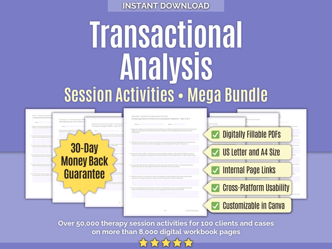 Transactional Analysis • Session Activities Mega Bundle • Counseling ...