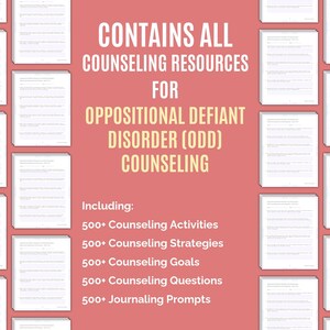 Oppositional Defiant Disorder (ODD) Counseling Resource Bundle ...