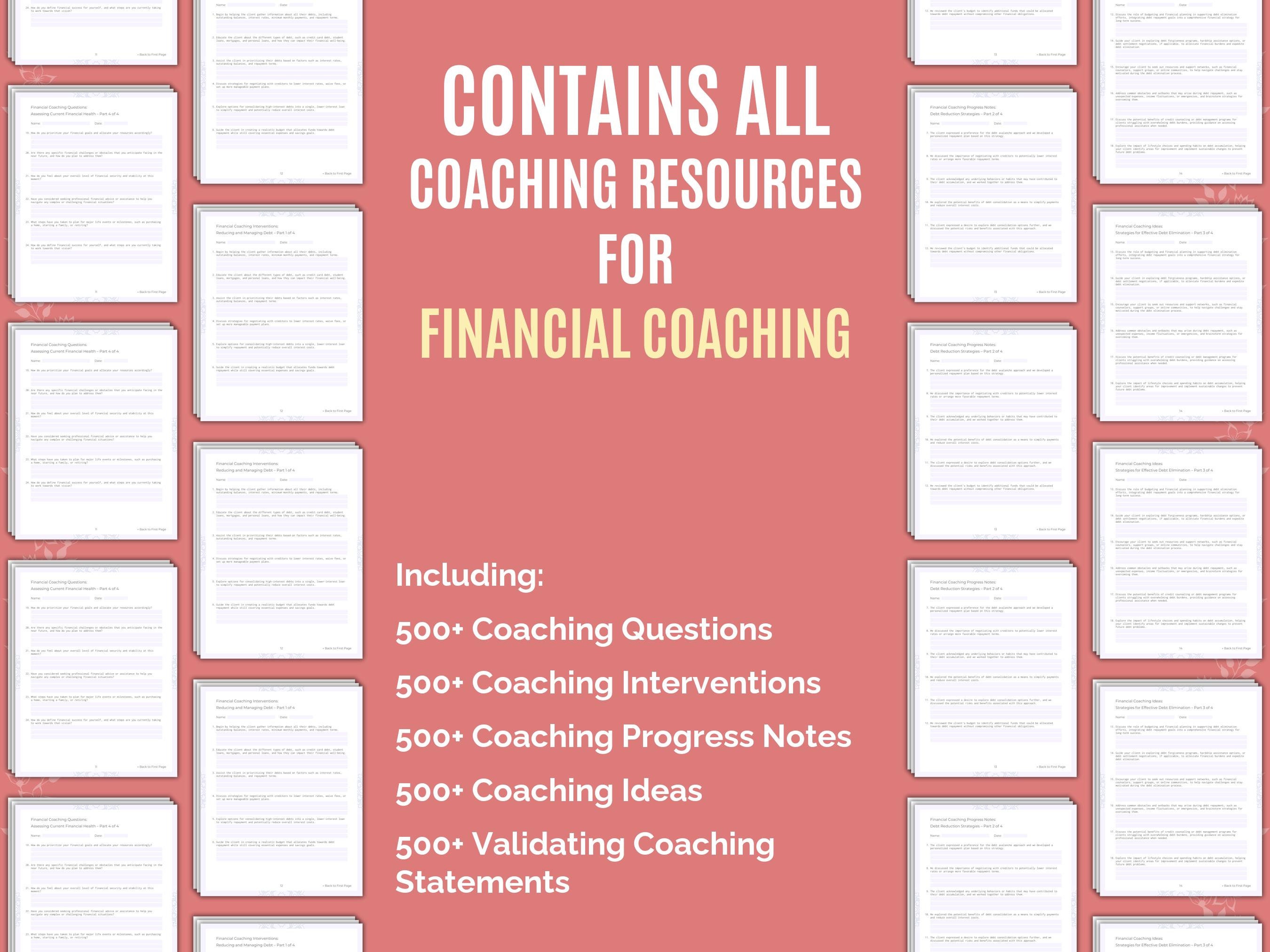 Financial Coaching Resource Bundle Coaching Questions, Coaching ...