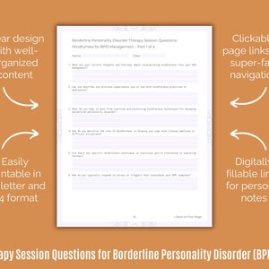 Borderline Personality Disorder (BPD) Therapy Session Questions ...