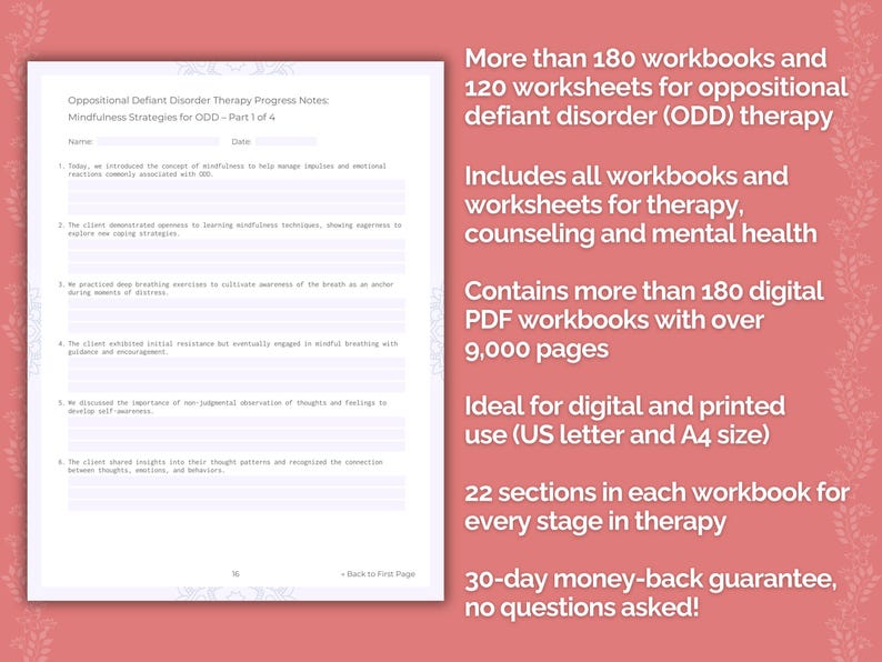 Oppositional Defiant Disorder Therapy Mega Bundle | Oppositional ...