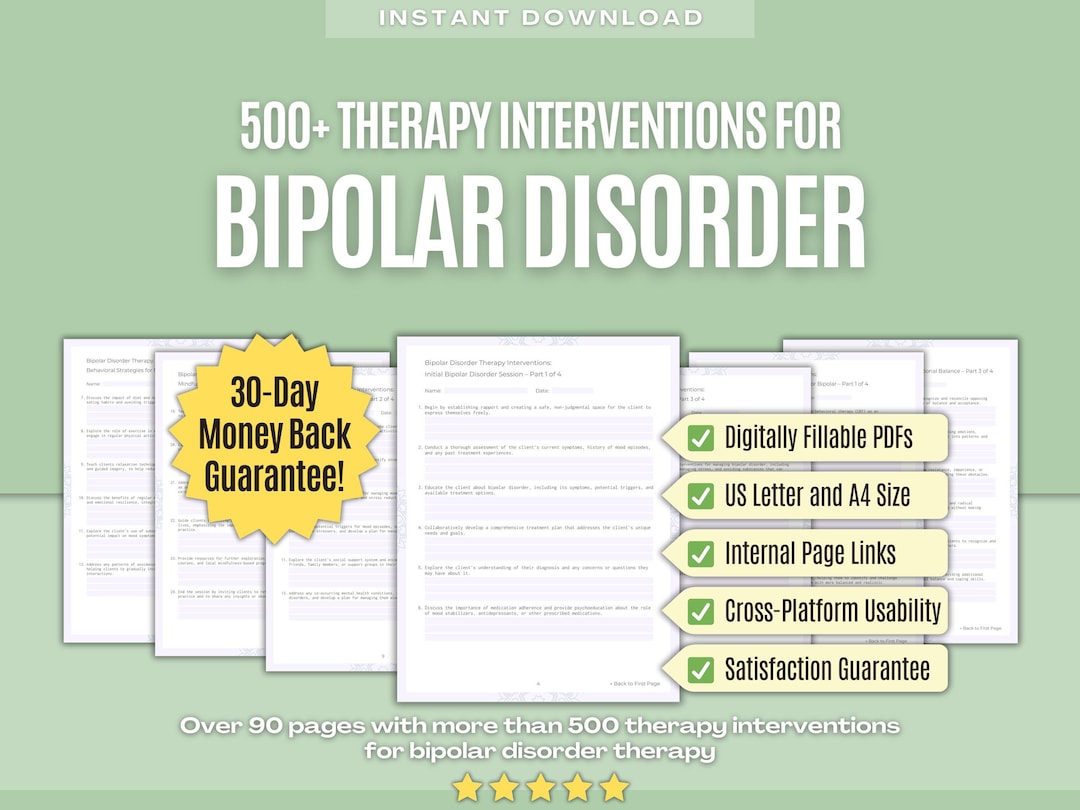 Bipolar Disorder Therapy Interventions | Therapy, Intervention ...