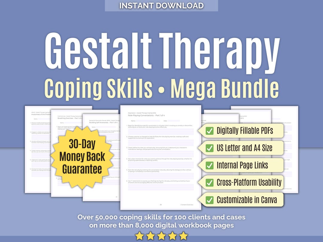 Gestalt Therapy • Coping Skills Mega Bundle • Worksheets, Templates ...
