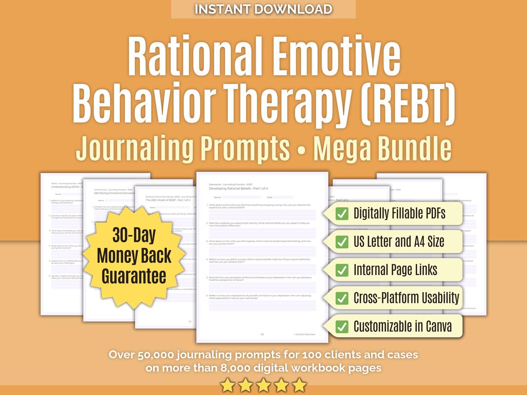 Rational Emotive Behavior Therapy (REBT) • Journaling Prompts Mega ...