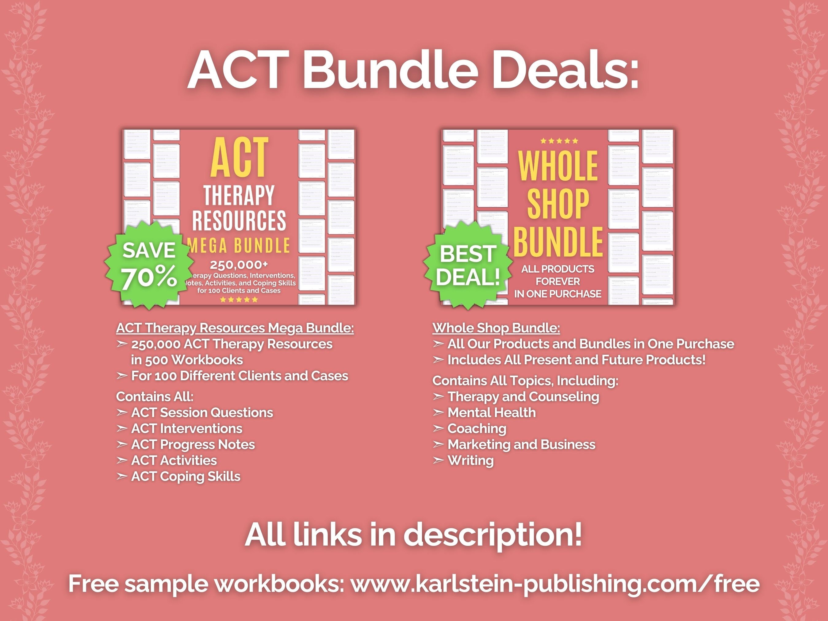 Acceptance and Commitment Therapy ACT Coping Skills Mega Bundle ACT ...