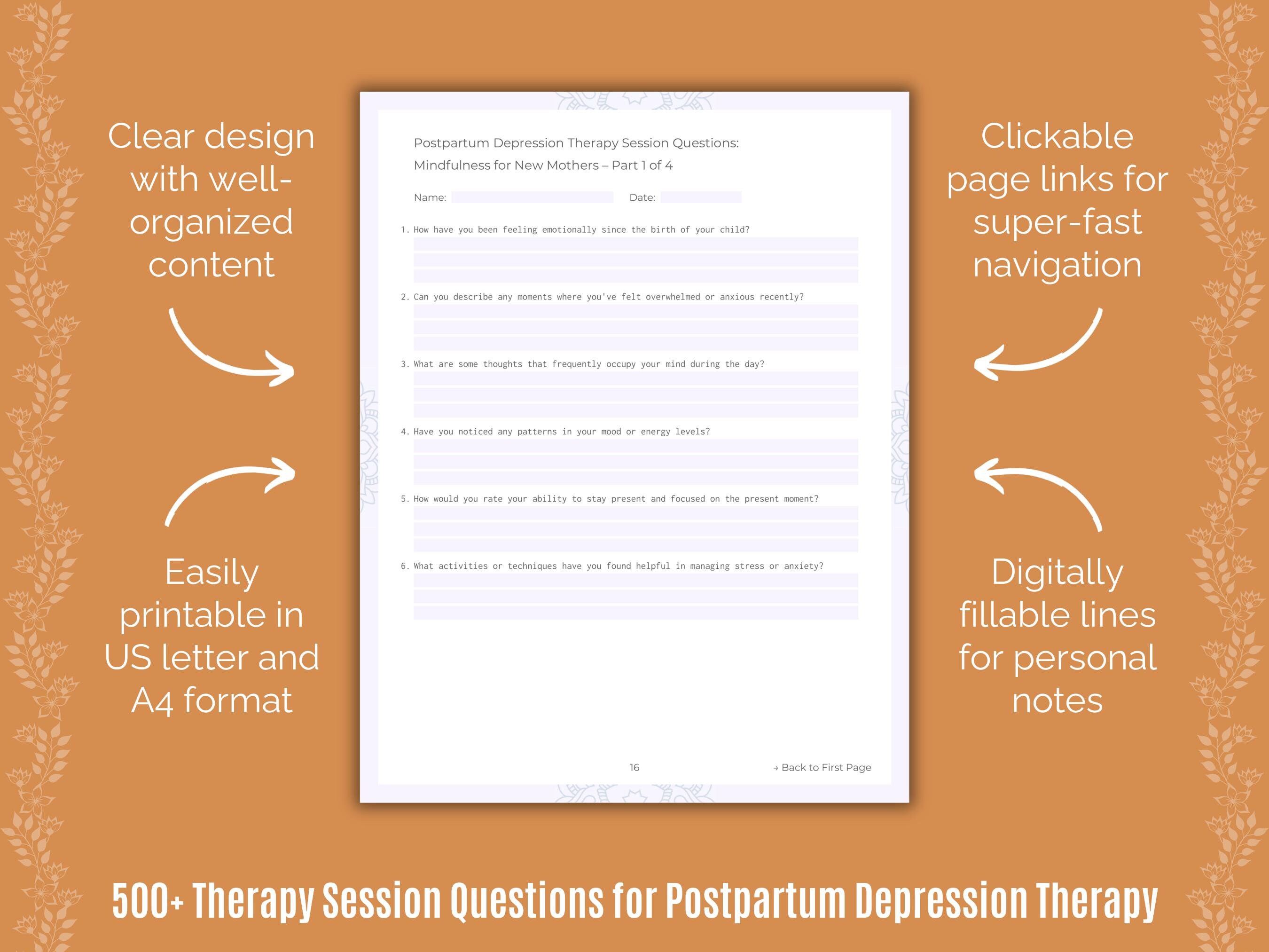 Postpartum Depression Therapy Session Questions Therapy, Question ...