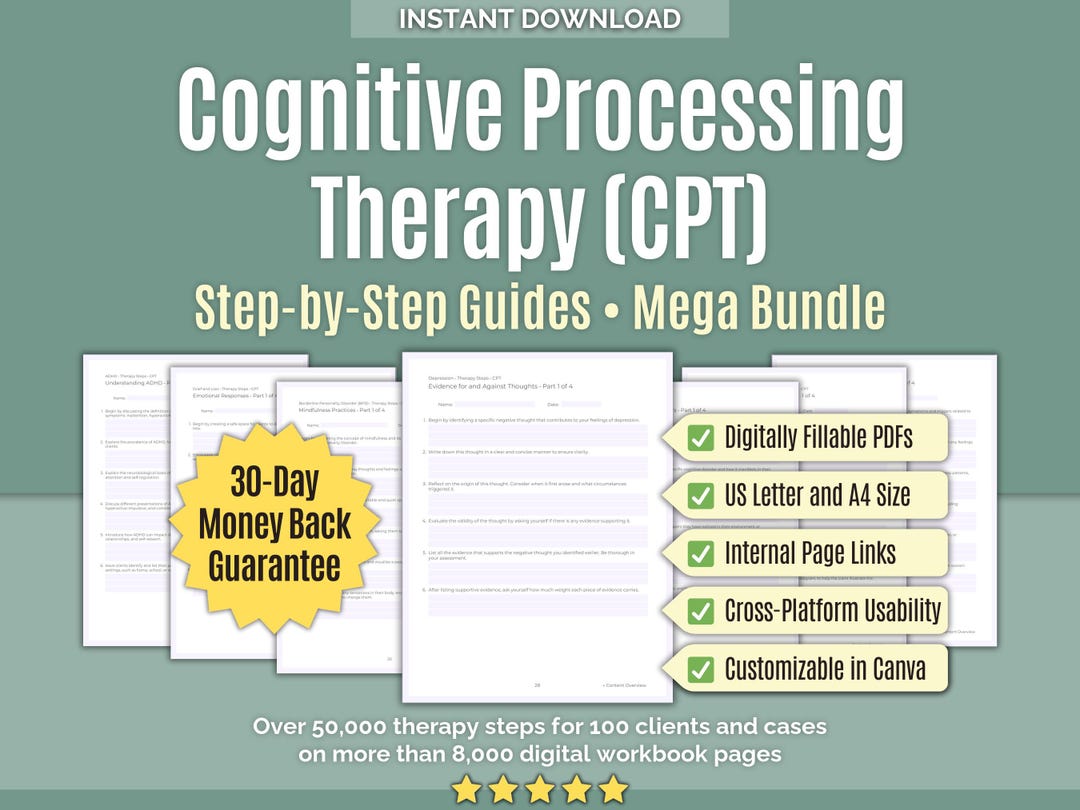 Cognitive Processing Therapy (CPT) • Therapy Steps Mega Bundle ...