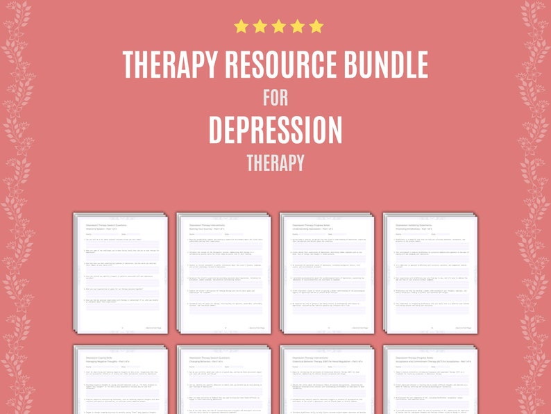 Depression Therapy Resource Bundle Therapy Session Questions, Therapy Interventions, Therapy ...