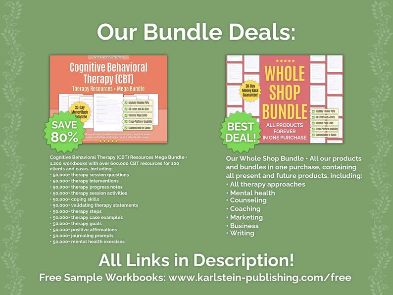 Cognitive Behavioral Therapy (CBT) • Case Examples Mega Bundle • Mental ...