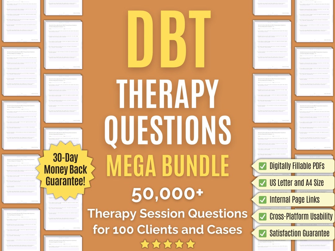 Dialectical Behavior Therapy DBT Questions Mega Bundle DBT Therapy ...