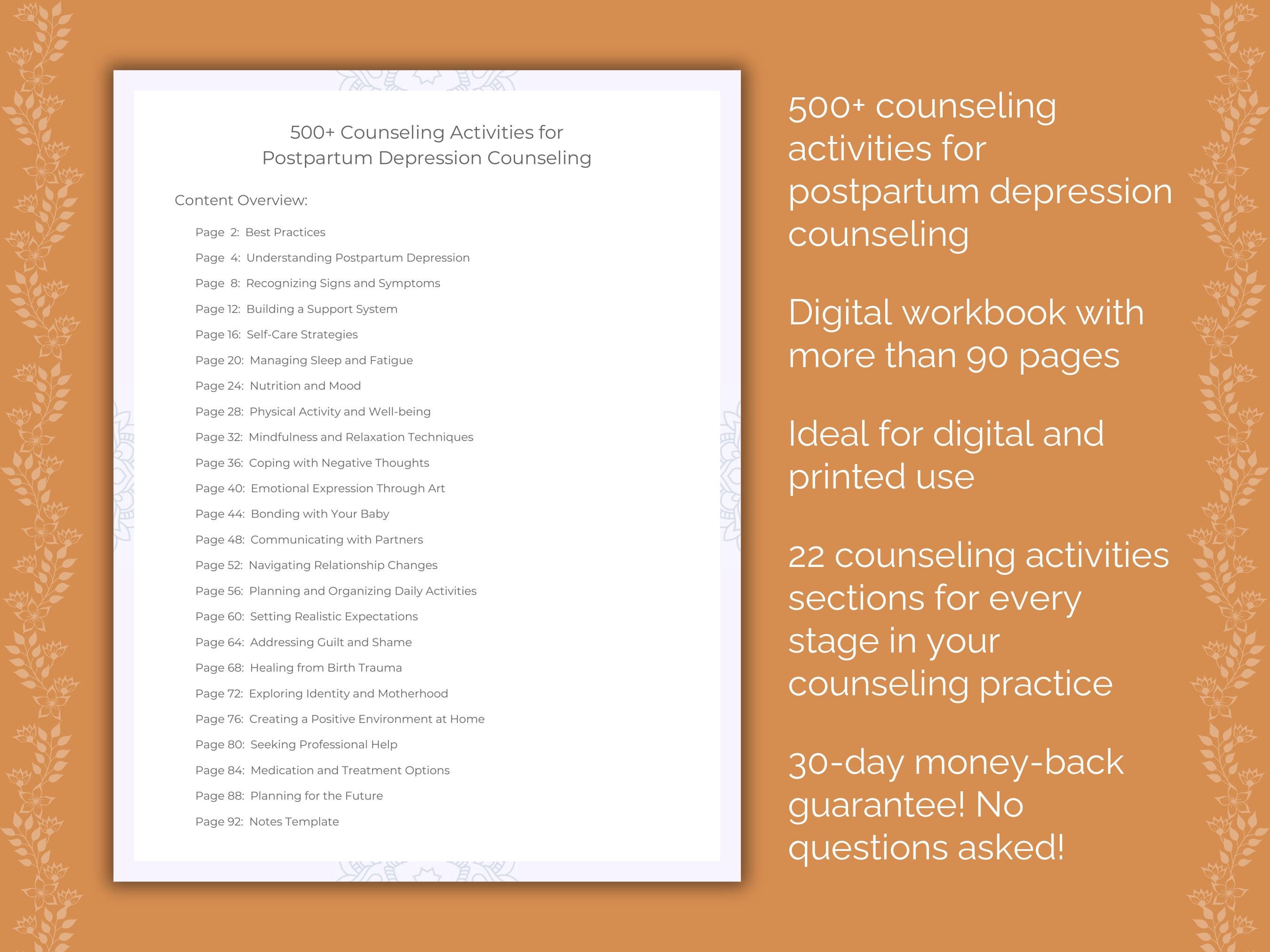 Postpartum Depression Counseling Activities Counseling, Activities ...