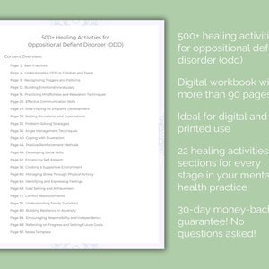 Oppositional Defiant Disorder (ODD) Healing Activities | Mental Health ...