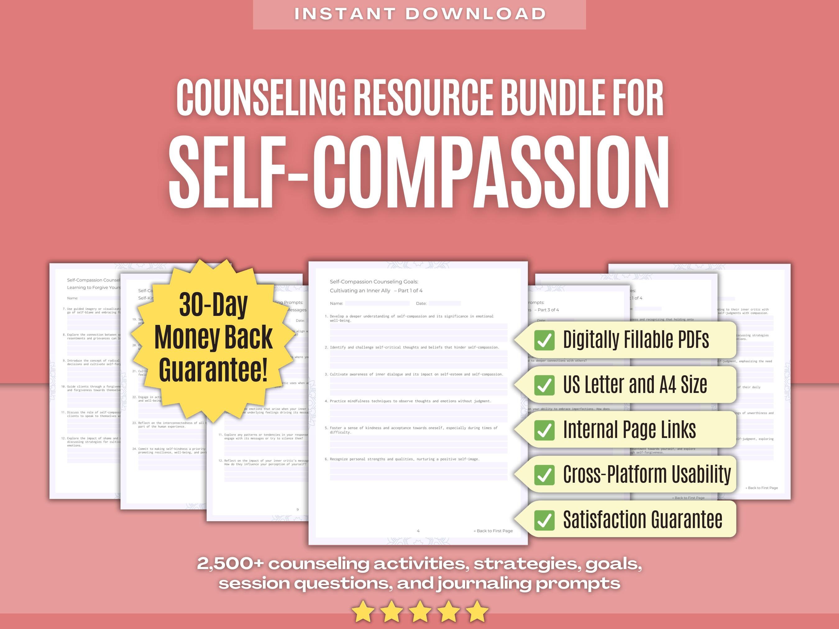 Self-compassion Counseling Resource Bundle | Counseling Activities ...
