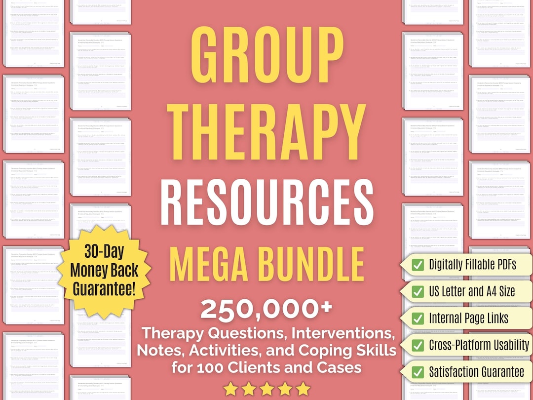 Group Therapy Resources Mega Bundle Group Therapy Resources Worksheet ...
