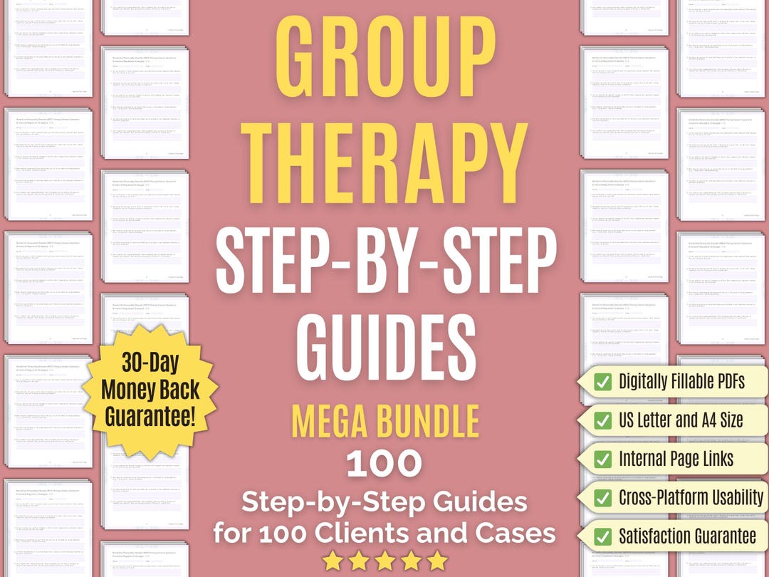 Group Therapy Step-by-step Guides Mega Bundle | Group Therapy Guided ...