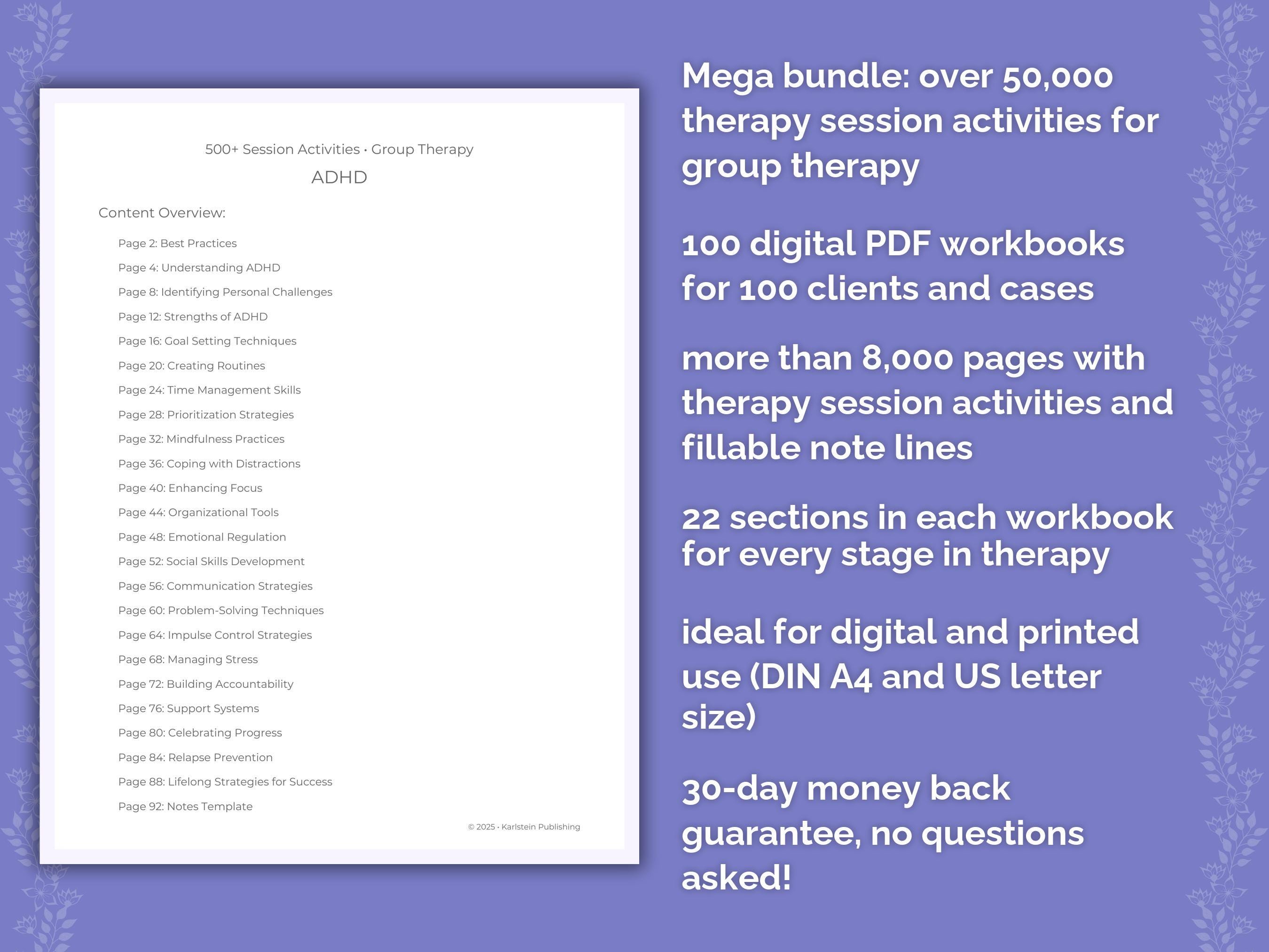 Group Therapy • Session Activities Mega Bundle • Group Workbook, Tools ...