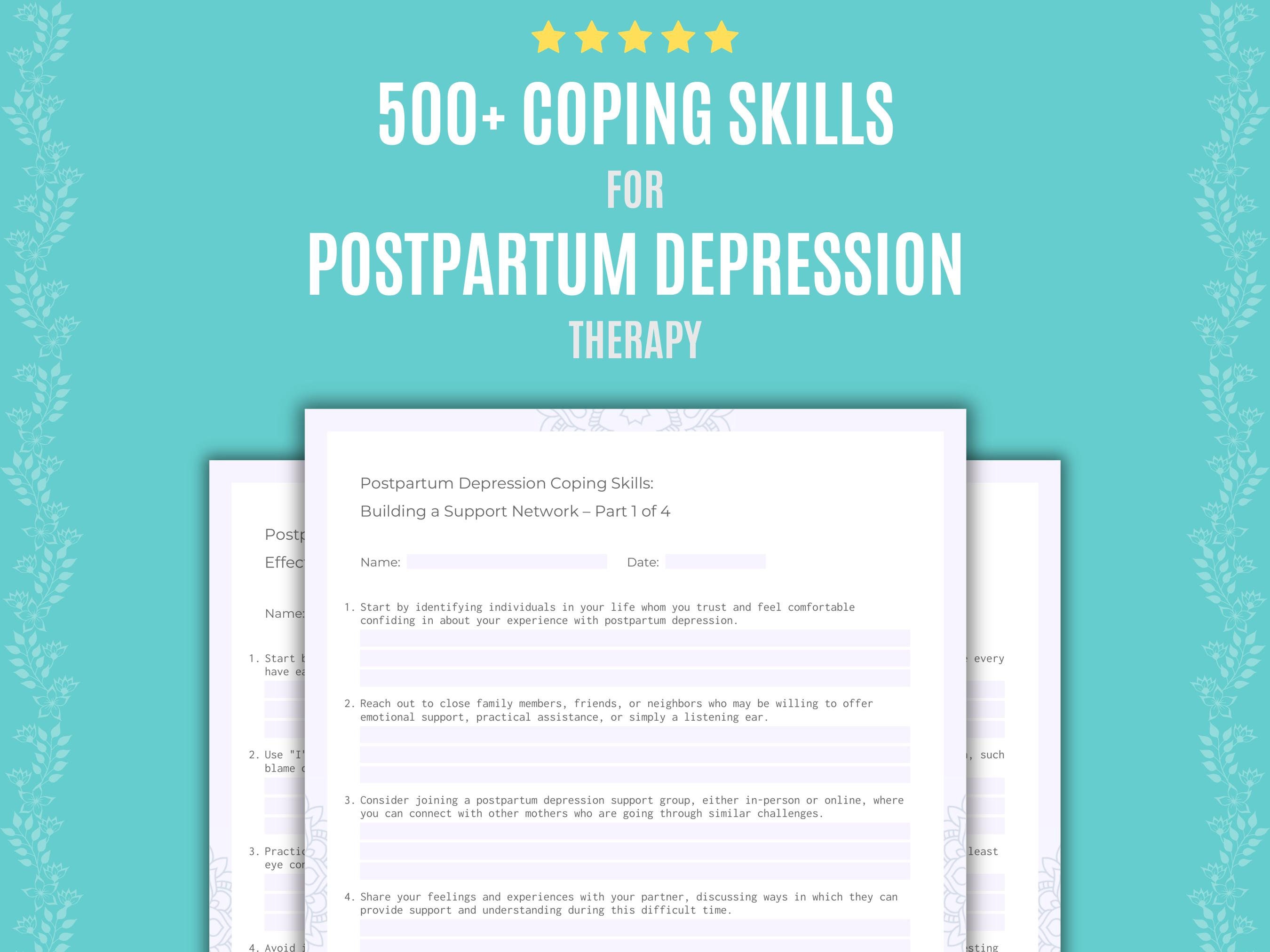 Postpartum Depression Coping Skills Postpartum Depression Therapy, Intervention, Strategy ...