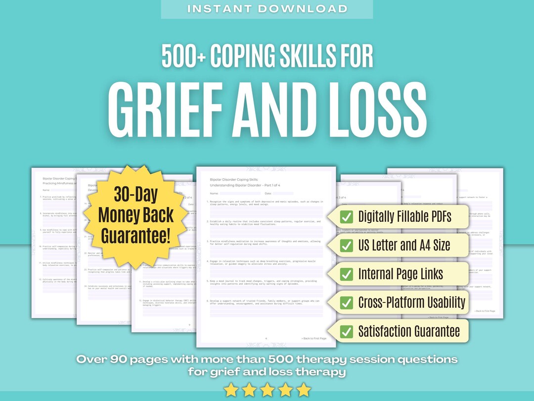 Grief and Loss Coping Skills Therapy, Intervention, Strategy, Therapist, Counselor, Counseling ...