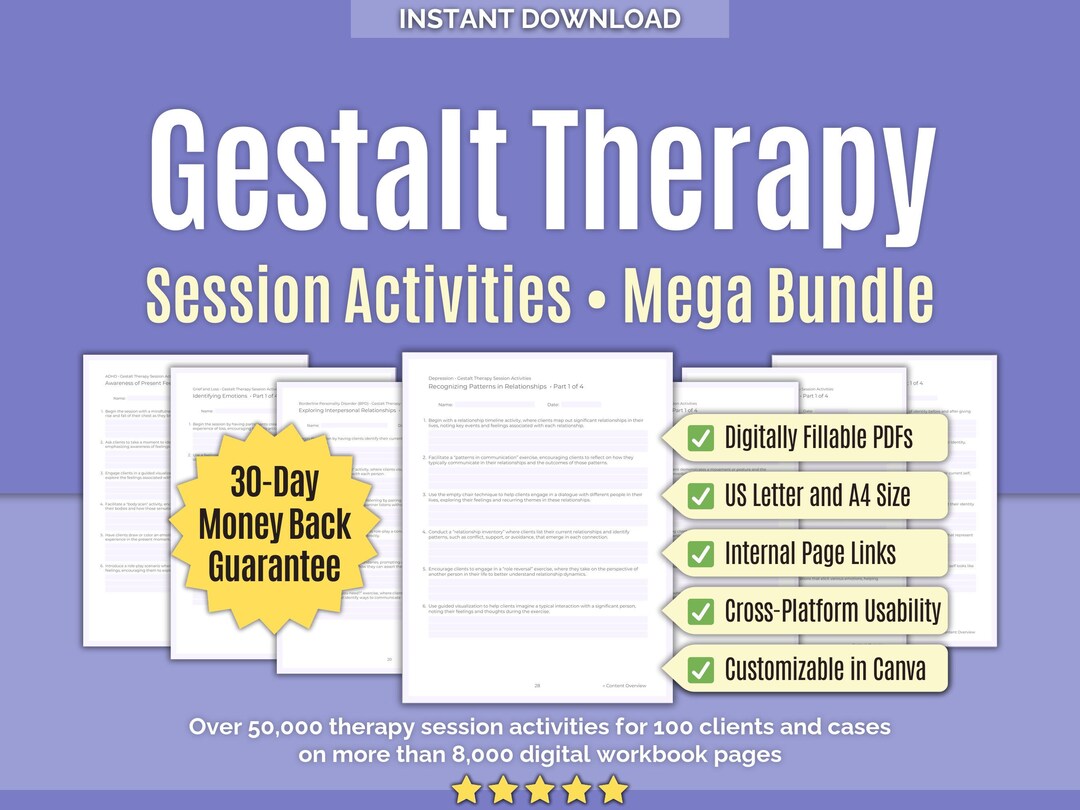 Gestalt Therapy • Session Activities Mega Bundle • ENGLISH • Gestalt ...