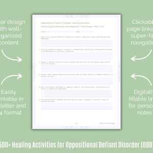 Oppositional Defiant Disorder (ODD) Healing Activities | Mental Health ...