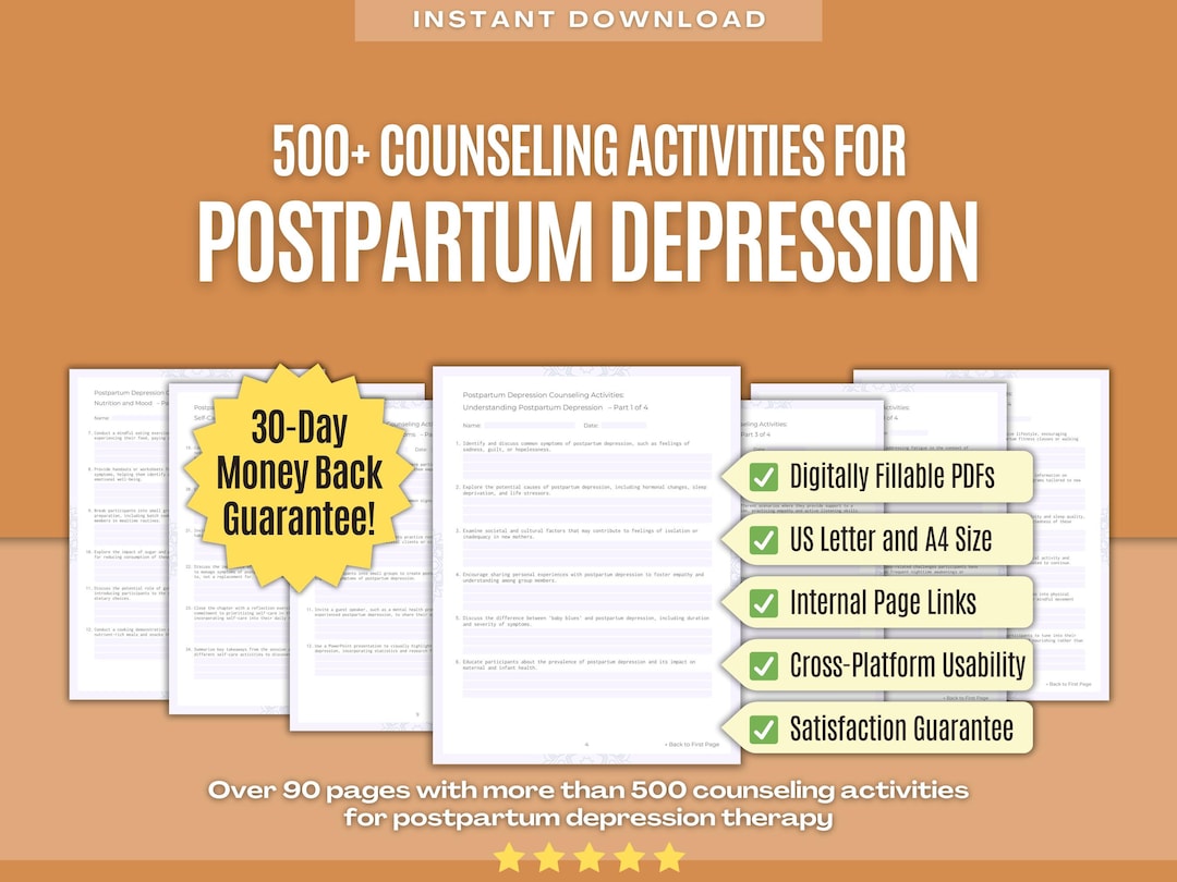 Postpartum Depression Counseling Activities | Counseling, Activities ...