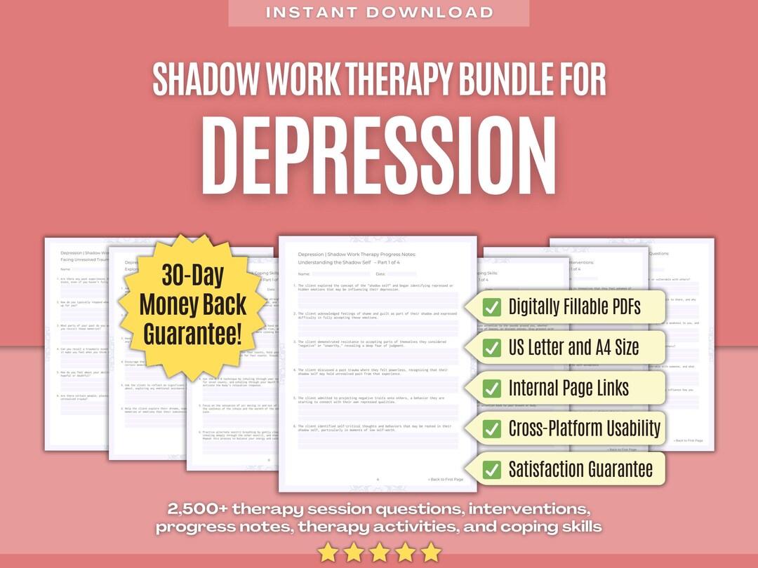 Depression Shadow Work Therapy Resource Bundle Shadow Work Questions ...