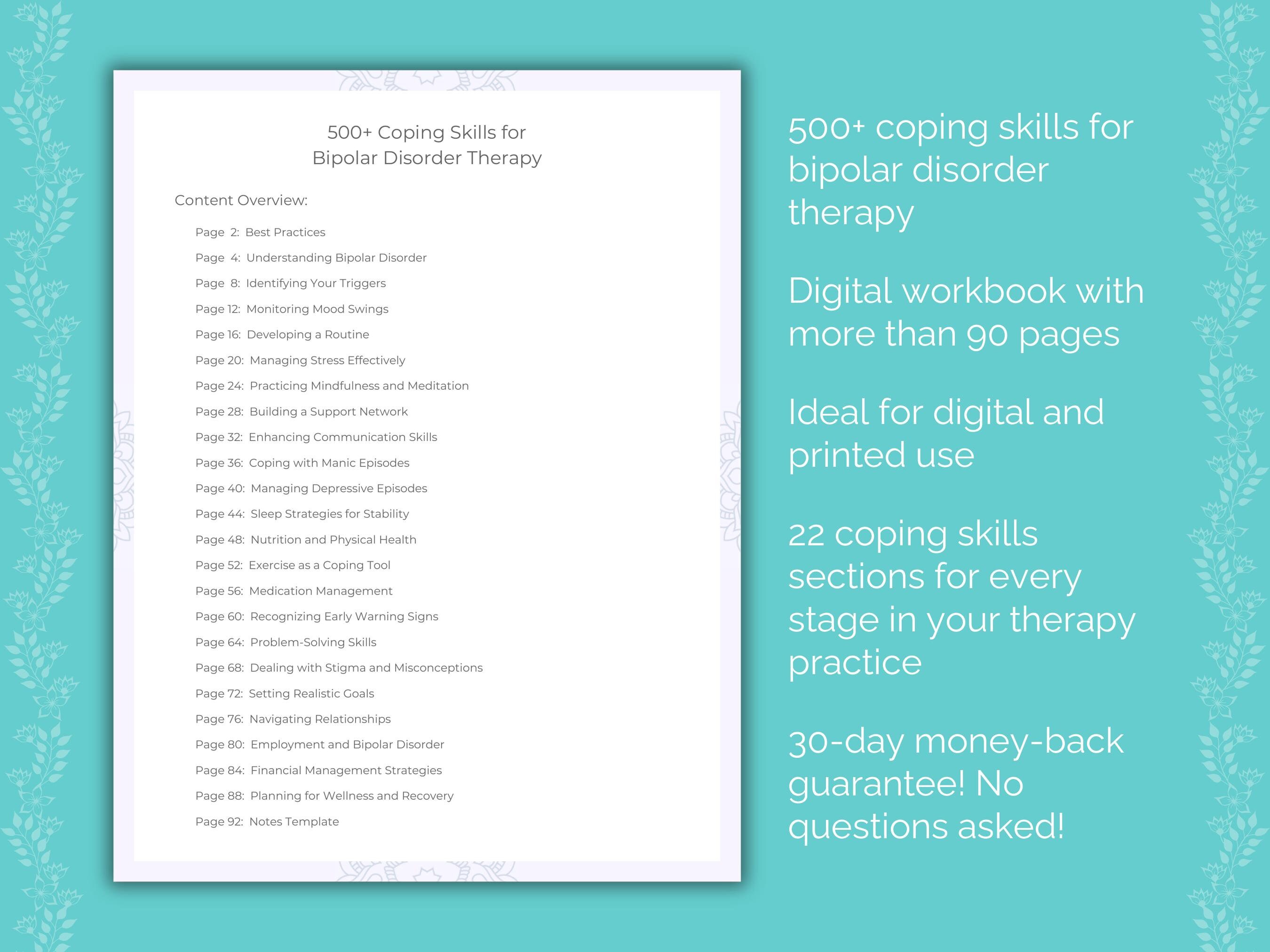 Bipolar Disorder Coping Skills Therapy, Intervention, Strategy ...