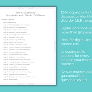 Dissociative Identity Disorder DID Coping Skills Therapy, Intervention ...