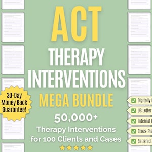 Acceptance and Commitment Therapy ACT Interventions Mega Bundle ACT ...