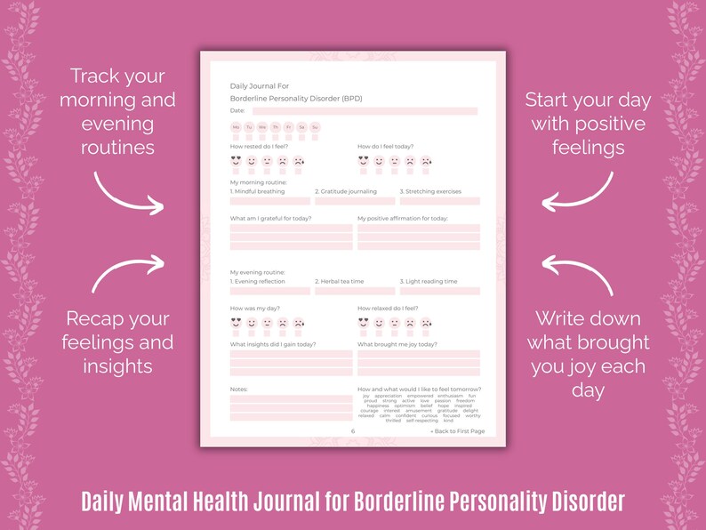 Borderline Personality Disorder BPD Mental Health Worksheets Bundle 40 ...