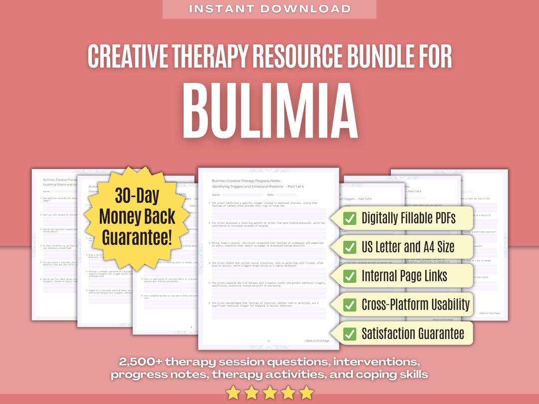 Bulimia Creative Therapy Resource Bundle Creative Therapy Questions ...