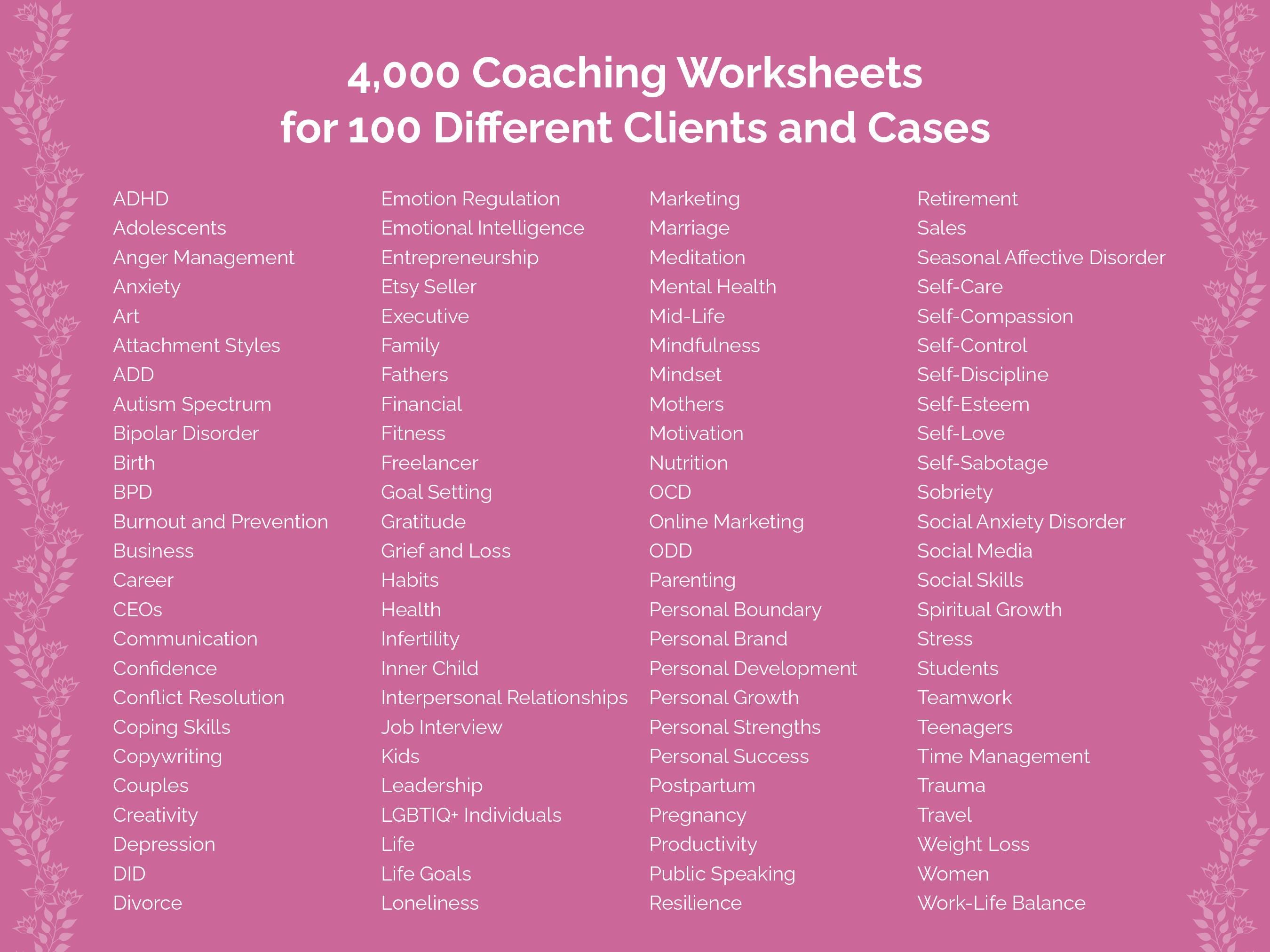 Coaching Worksheets MEGA BUNDLE | 4,000 Pages, Journals, Workbooks ...