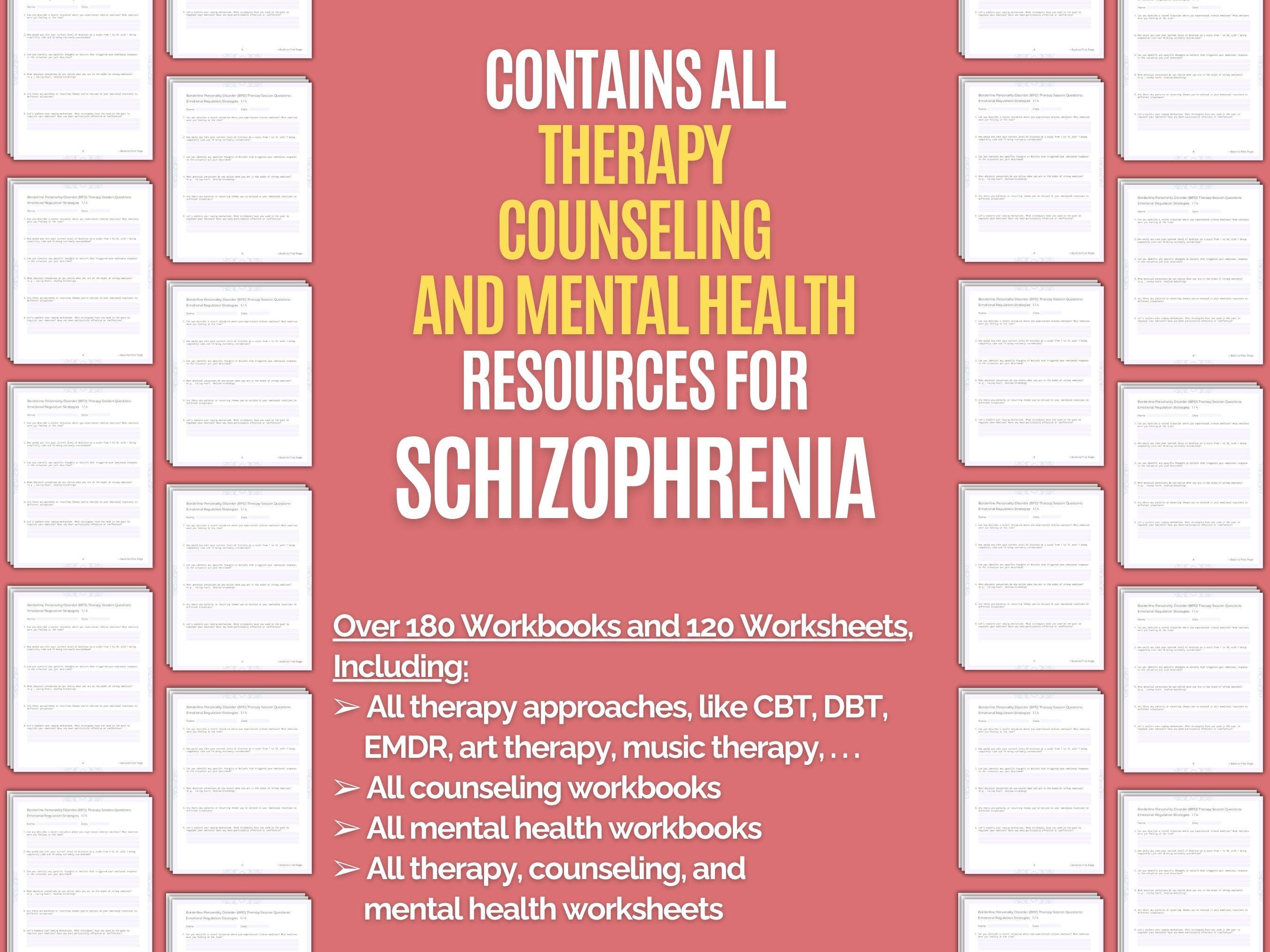 Schizophrenia Therapy Mega Bundle | Schizophrenia Counseling, Mental ...