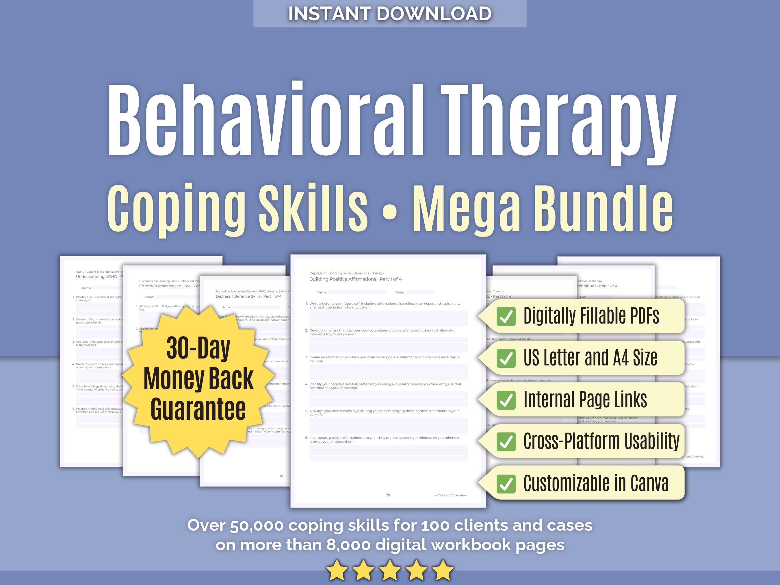 Behavioral Therapy • Coping Skills Mega Bundle • Behavior Worksheets ...