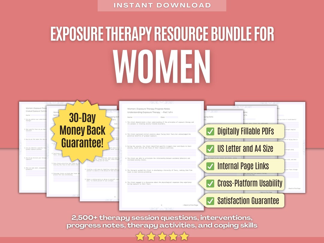 Women Exposure Therapy Resource Bundle Exposure Therapy Questions ...