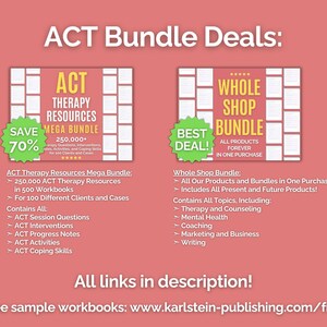 Acceptance and Commitment Therapy ACT Interventions Mega Bundle ACT ...