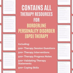 Borderline Personality Disorder (BPD) Therapy Resource Bundle | Therapy ...