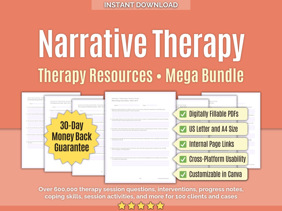 Narrative Therapy • Therapy Resources Mega Bundle • Workbooks ...