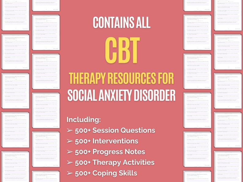 Social Anxiety Disorder CBT Resource Bundle CBT Therapy Session ...