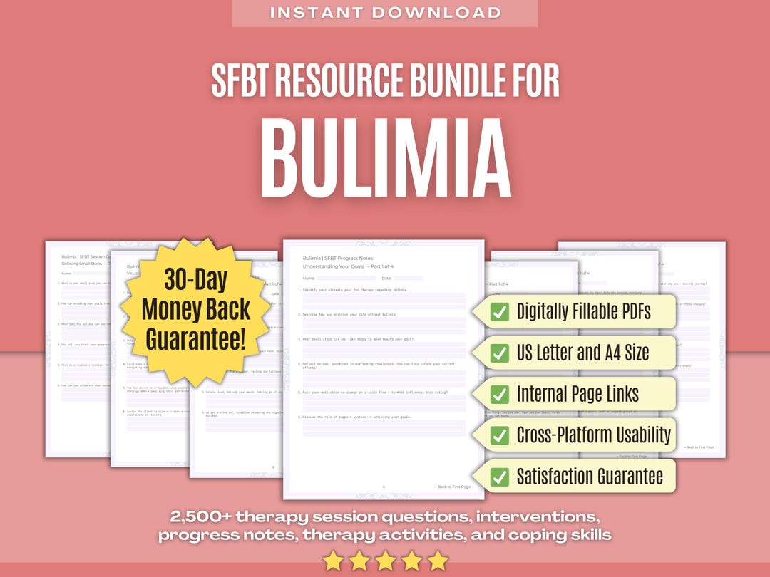 Bulimia Solution-focused Brief Therapy SFBT Resource Bundle SFBT ...