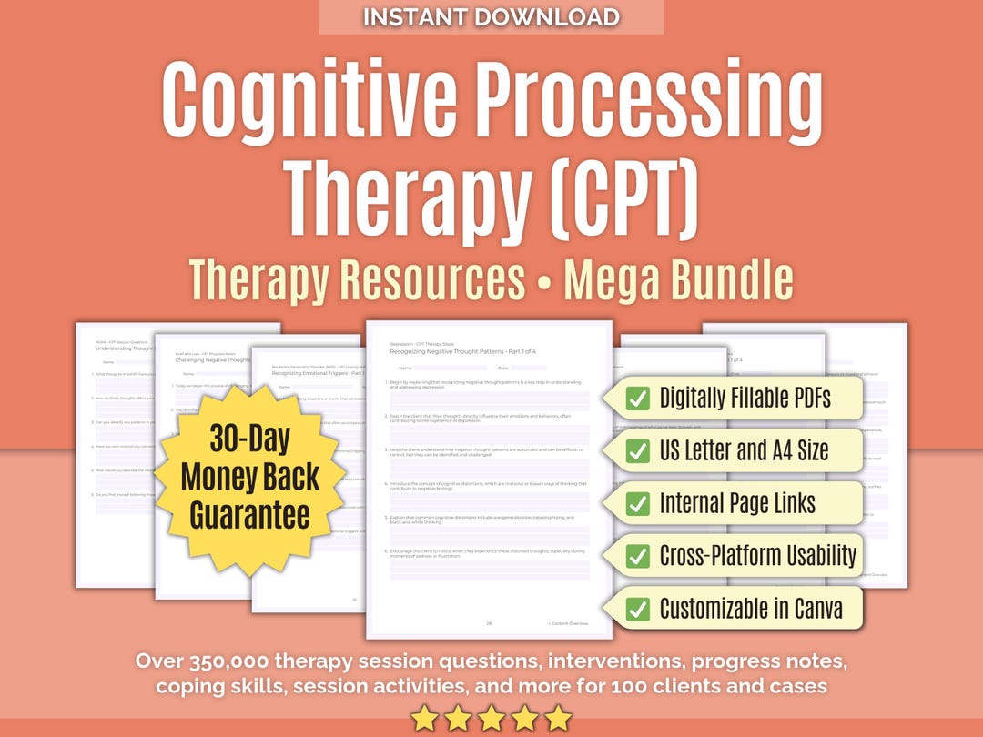 Cognitive Processing Therapy (CPT) • Therapy Resources Mega Bundle ...